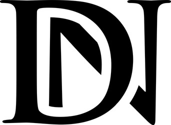 Dn initial logo with colorful hexagon modern Vector Image