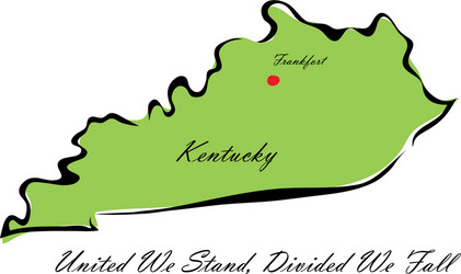 Kentucky state with blue background Royalty Free Vector