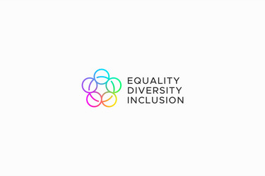 Equality diversity inclusion logo human rights Vector Image