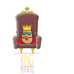Funny cartoon cool cute brown smiling king Vector Image