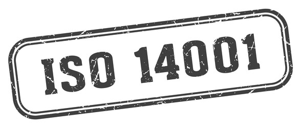 Iso 14001 stamp iso 14001 rectangular stamp on Vector Image