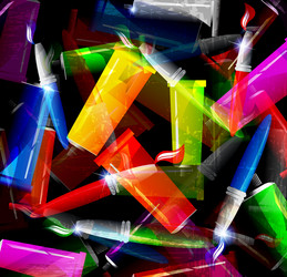 Artistic background with tools for paintings Vector Image