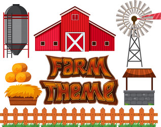 Farm buildings set Royalty Free Vector Image - VectorStock