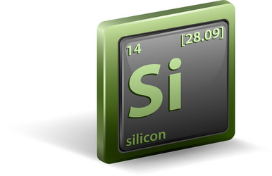 Silicon chemical element symbol Royalty Free Vector Image
