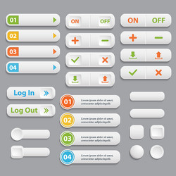 Black interface buttons 3d set of ui icons Vector Image