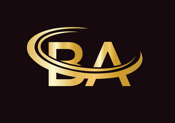 Initial monogram letter ba logo design ba Vector Image
