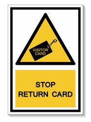 Stop return card symbol sign isolate on white Vector Image