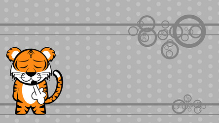 Grumpy chibi tiger kid character cartoon Vector Image