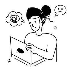 Confused personality Royalty Free Vector Image