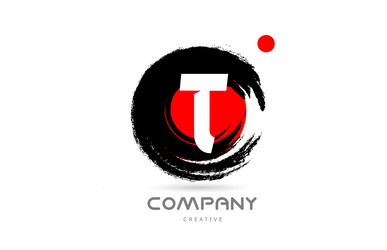 Red t alphabet letter logo icon design Royalty Free Vector