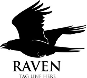 Raven fly logo icon design Royalty Free Vector Image