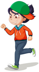 Little boy running fast Royalty Free Vector Image