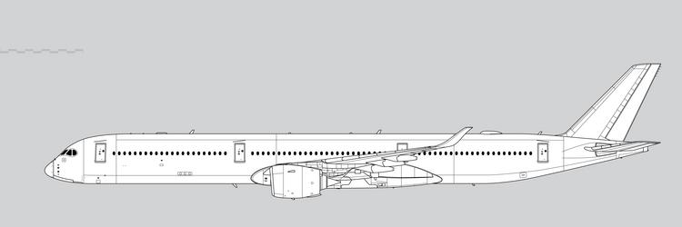 Airbus a350f freighter Royalty Free Vector Image