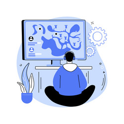 Video game addiction isolated cartoon Royalty Free Vector