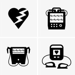 Emergency first aid defibrillator sign Royalty Free Vector