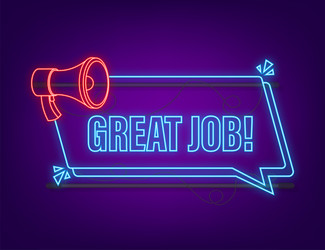 Good work neon text great job neon sign Royalty Free Vector