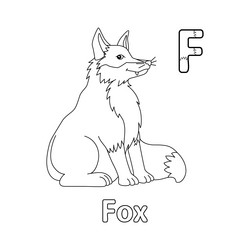Fox alphabet abc coloring page f Royalty Free Vector Image