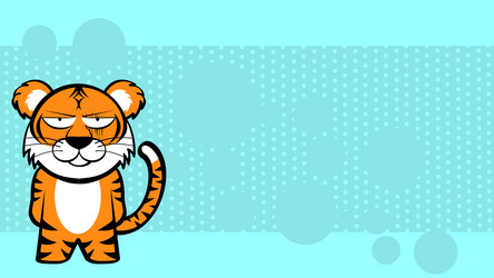 Sweet chibi tiger kid character cartoon Royalty Free Vector