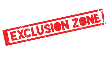 Exclusion zone rubber stamp Royalty Free Vector Image