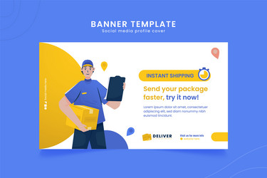 Delivery service on banner design Royalty Free Vector Image