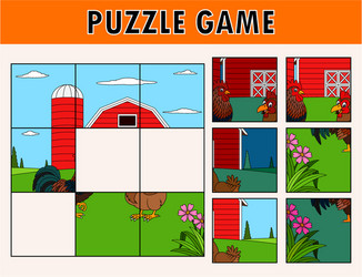 Jigsaw puzzle game with cute horse animal Vector Image