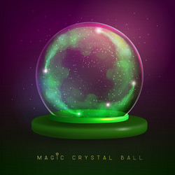 Magic crystal glass ball with flowing steam Vector Image