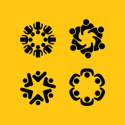 Set logos depicting unity community Royalty Free Vector