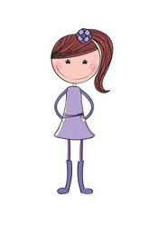 Cartoon girl over white background Royalty Free Vector Image