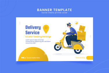 Delivery service on banner design Royalty Free Vector Image