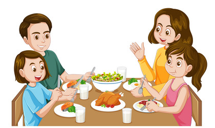 Family Eating Clip Art
