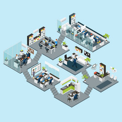 Isometric interior office workplace composition Vector Image
