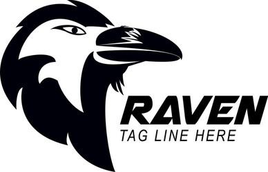 Raven logo design template Royalty Free Vector Image