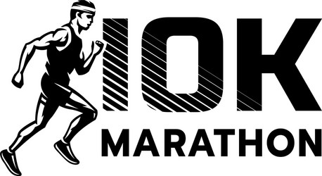 Running marathon emblem logo Royalty Free Vector Image
