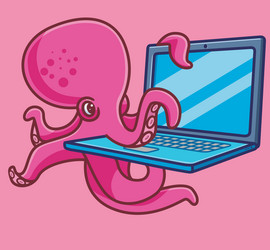 Octopus Typing Vector Images (over 170)