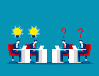 Two business team with thinking ideas concept Vector Image