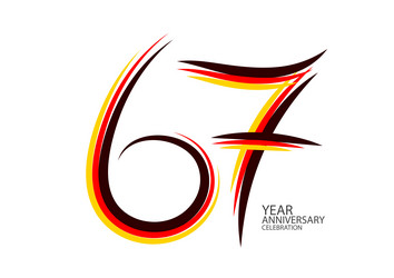 67 years anniversary celebration logotype Vector Image