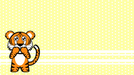 Grumpy chibi tiger kid character cartoon Vector Image