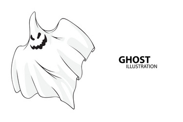 Cute kid cartoon wearing ghost costume Royalty Free Vector