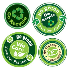 Go green label Royalty Free Vector Image - VectorStock