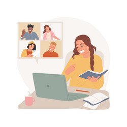 Virtual meeting room isolated cartoon Royalty Free Vector
