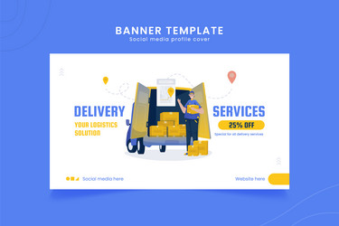 Delivery service on banner design Royalty Free Vector Image