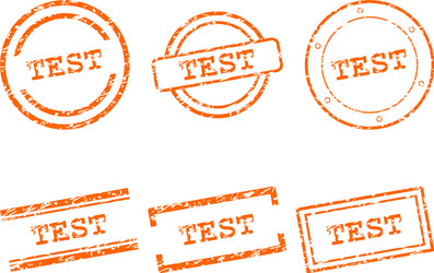 Tested test circle and rectangle stamp label Vector Image