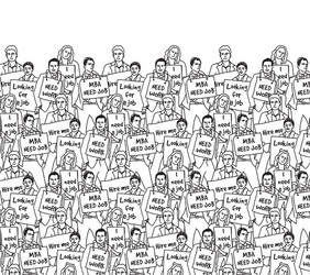 Unemployed jobless business people crowd top Vector Image