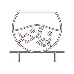 Unique fish bowl line icon Royalty Free Vector Image