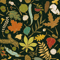 Autumn seamless pattern set of colored leaves Vector Image