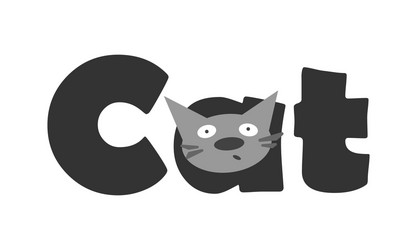 Cat lettering set for logo colored isolated Vector Image