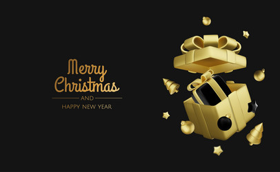 Christmas open gift box template christmas design Vector Image