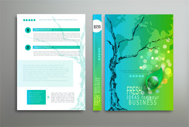 Green-blue template cover Royalty Free Vector Image