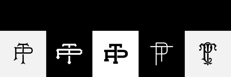 Luxury initial letters tp logo design Royalty Free Vector