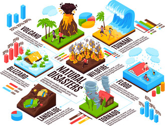 Natural disasters infographics Royalty Free Vector Image